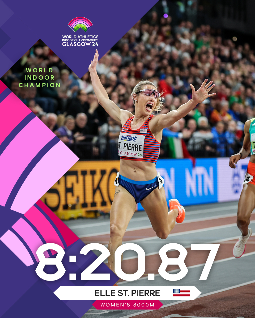 Elle St. Pierre outkicks Gudaf Tsegay! Exciting upset in Women's 3,000 ...