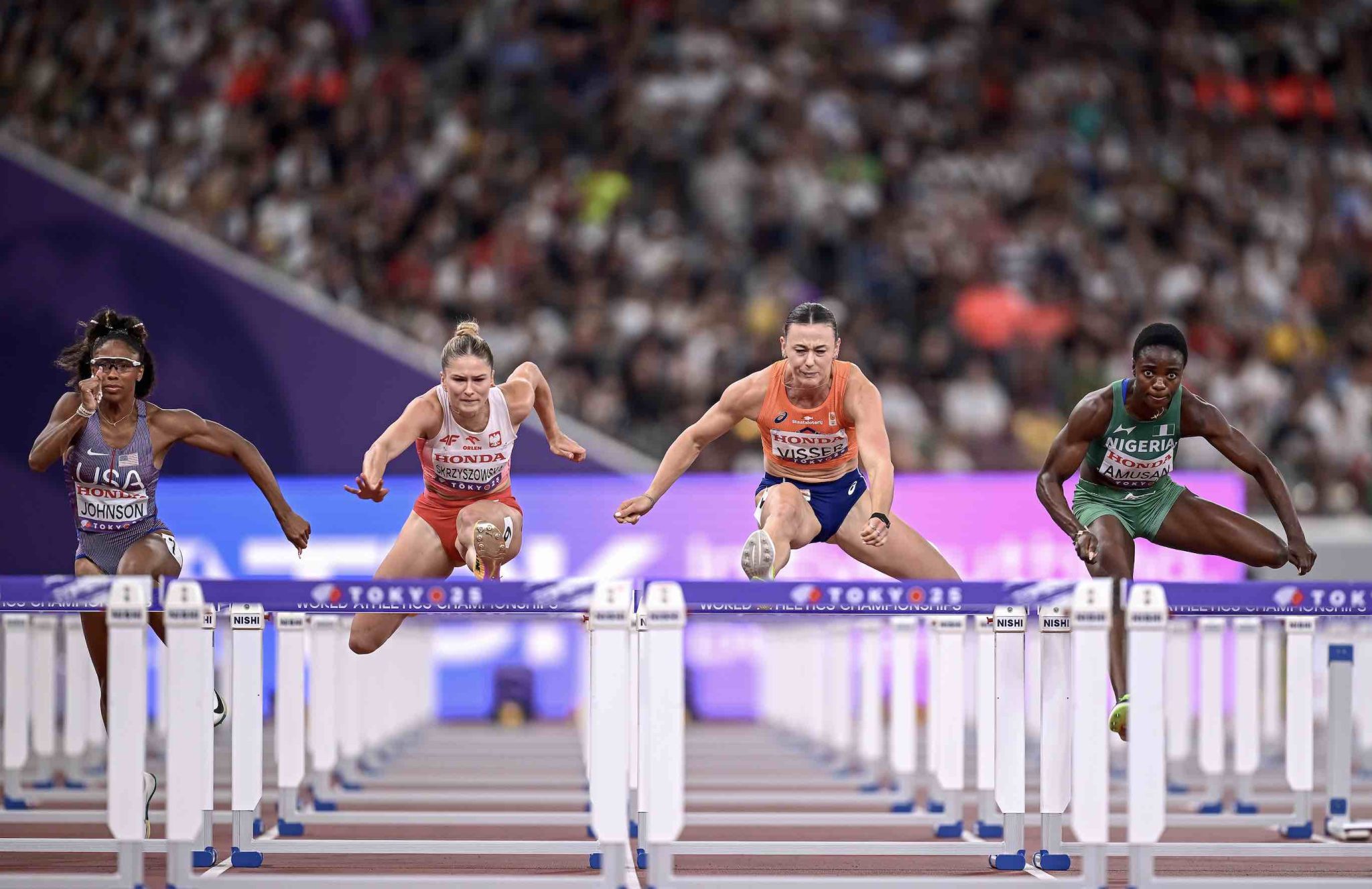 Ditaji Kambundji wins the sprint hurdles - runblogrun